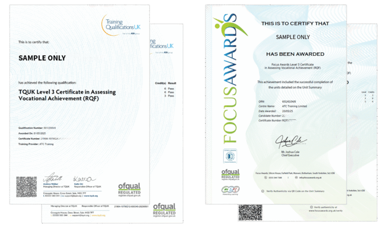 Level 3 Certificate in Assessing Vocational Achievement (RQF) | CAVA